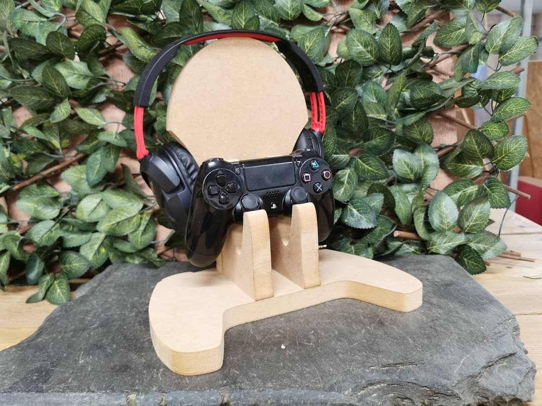 Wooden MDF Gaming Headset and Controller Stand - Etsy