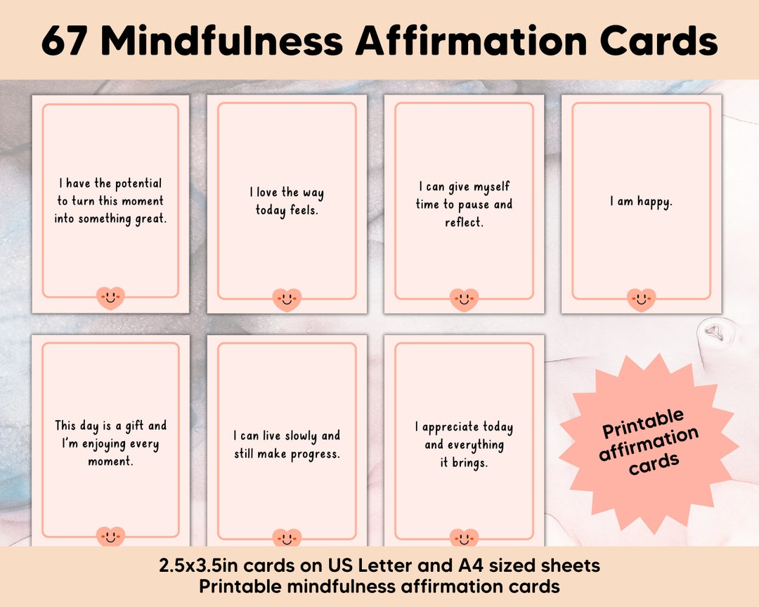 Self Care Affirmation Cards, Printable Self Care Affirmation Cards ...