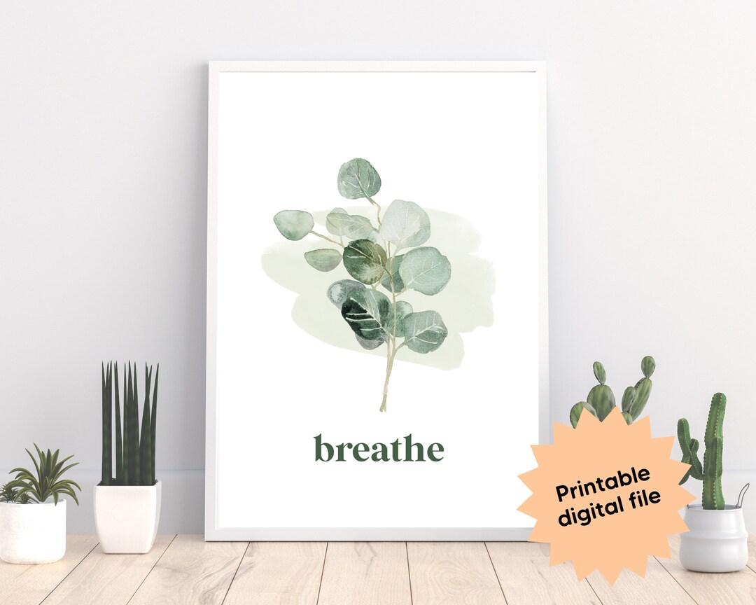 Breathe Printable Wall Art Self Care Print Cozy Home Print - Etsy