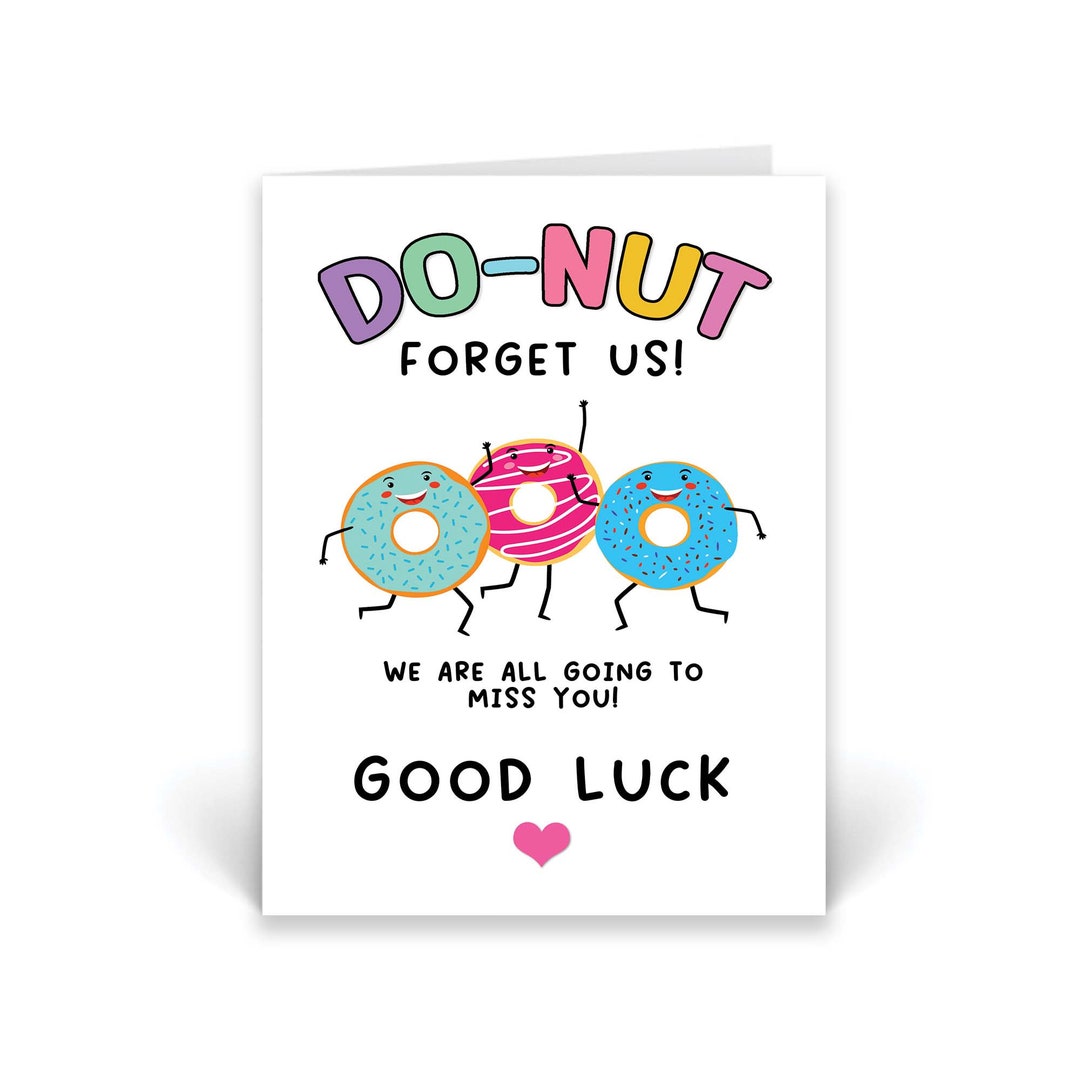 Funny Leaving Card for Colleagues New Job Cards Donut Forget Us Fresh ...