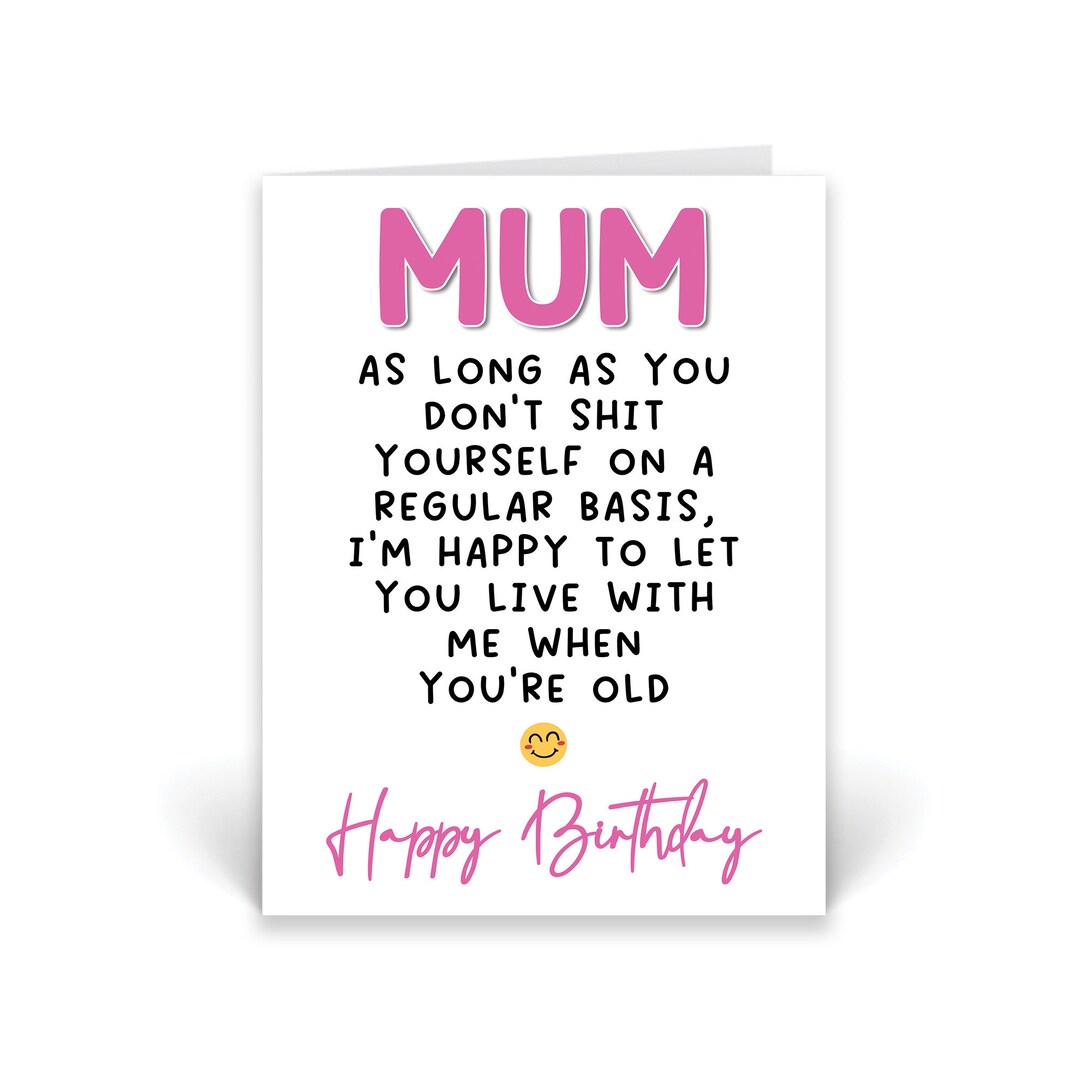 Funny Rude Joke Mum Birthday Card Humour Novelty Birthday Card - Etsy