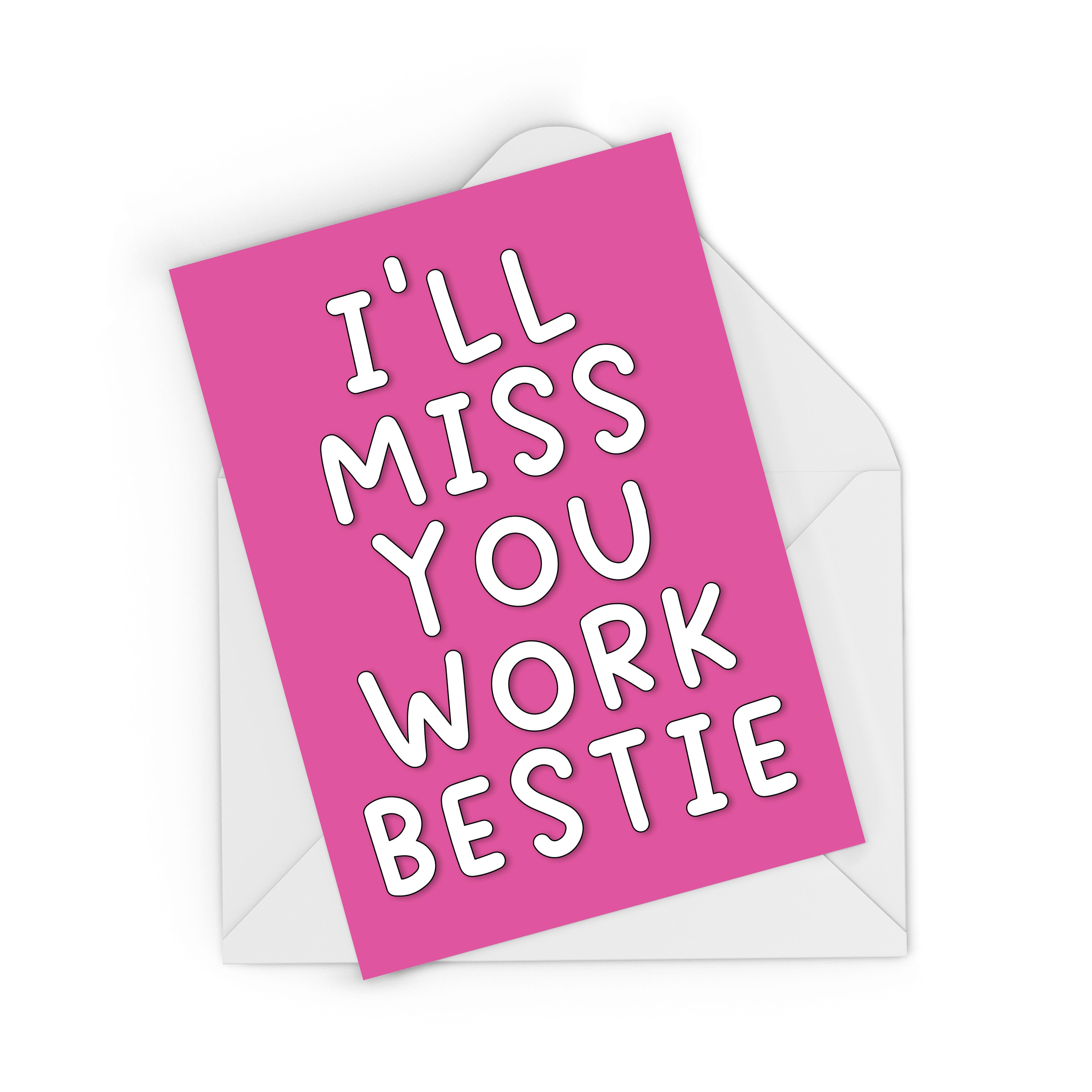 Leaving Card for Colleagues New Job Cards I'll Miss You Work Bestie ...
