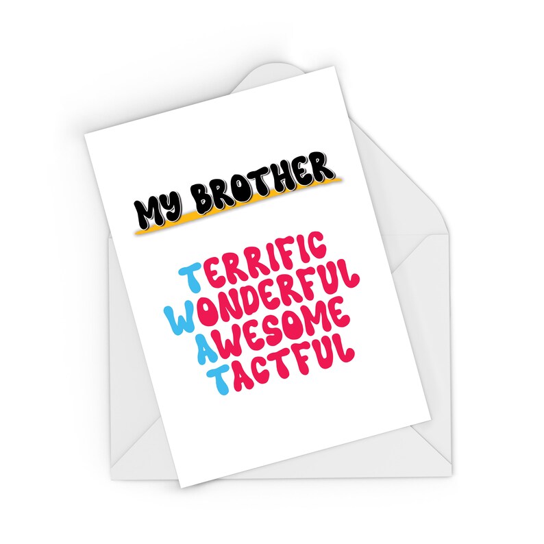 Funny Brother Cards Sibling Birthday Cards Twat Card - Etsy