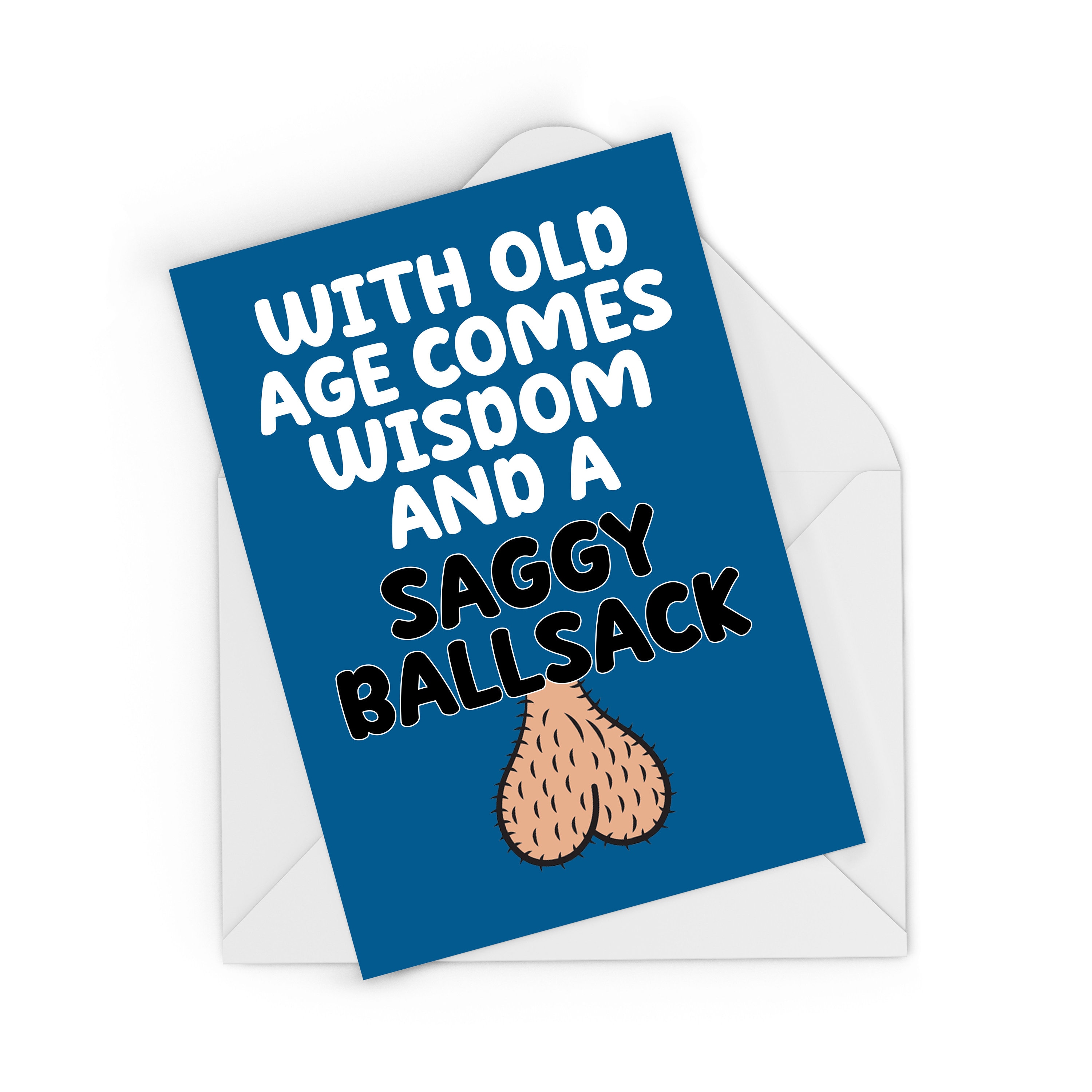 Funny Rude Birthday Card for Men - Saggy Ballsack - for Him Husband ...