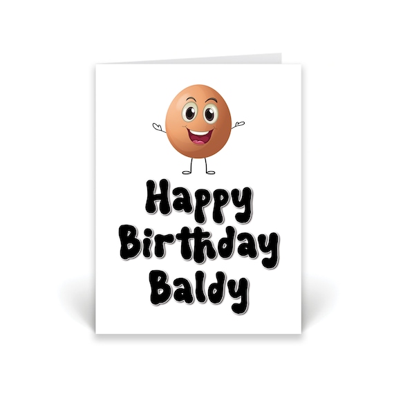 Funny Birthday Card Happy Birthday Baldy for Boyfriend - Etsy