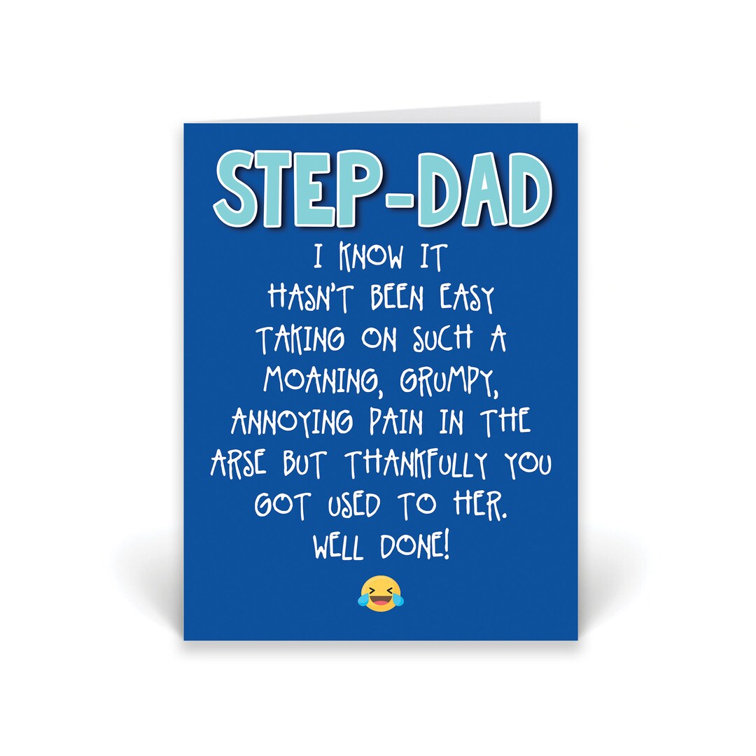 Funny Step Dad Birthday Card Step Father Dad Daddy Papa Well Done ...