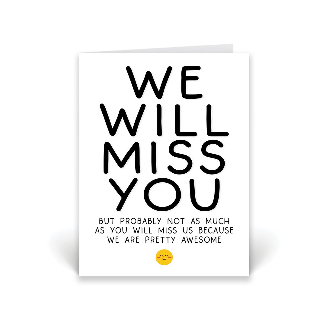 Leaving Card for Colleague - New Job Leaving Cards - We Will Miss You ...