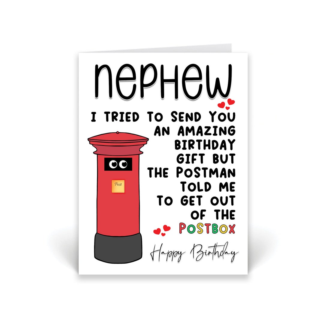Funny Nephew Birthday Card: Postman Joke (A5) - Etsy UK