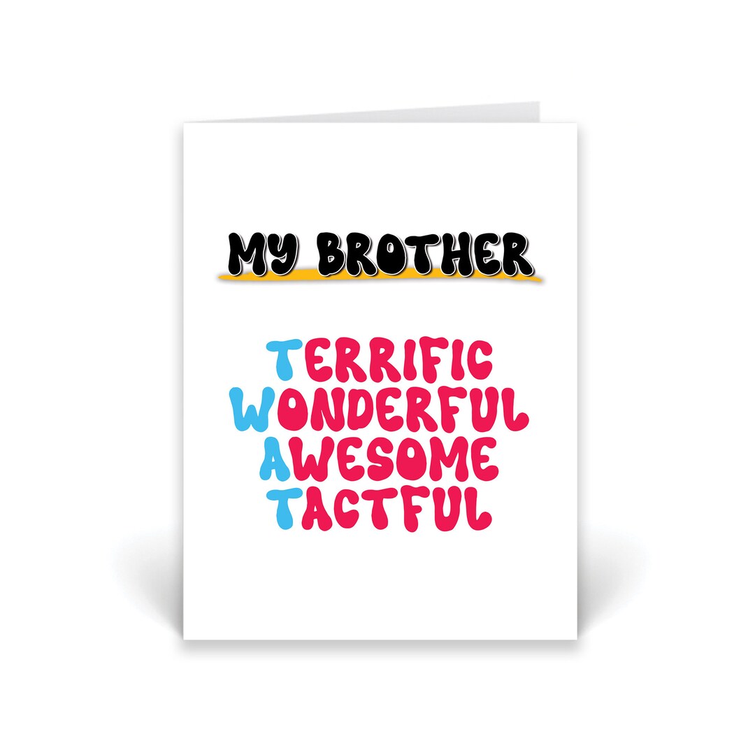 Funny Brother Cards Sibling Birthday Cards Twat Card Family Banter ...