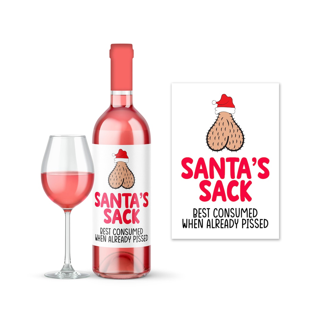 Funny Christmas Wine Label Colleague Secret Santa Gift Family Christmas ...