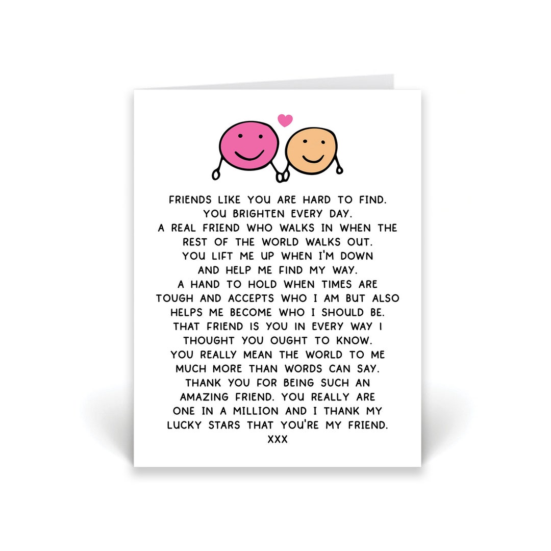 Friendship Card - Best Friend Card - Appreciation Bestie Special Friend ...