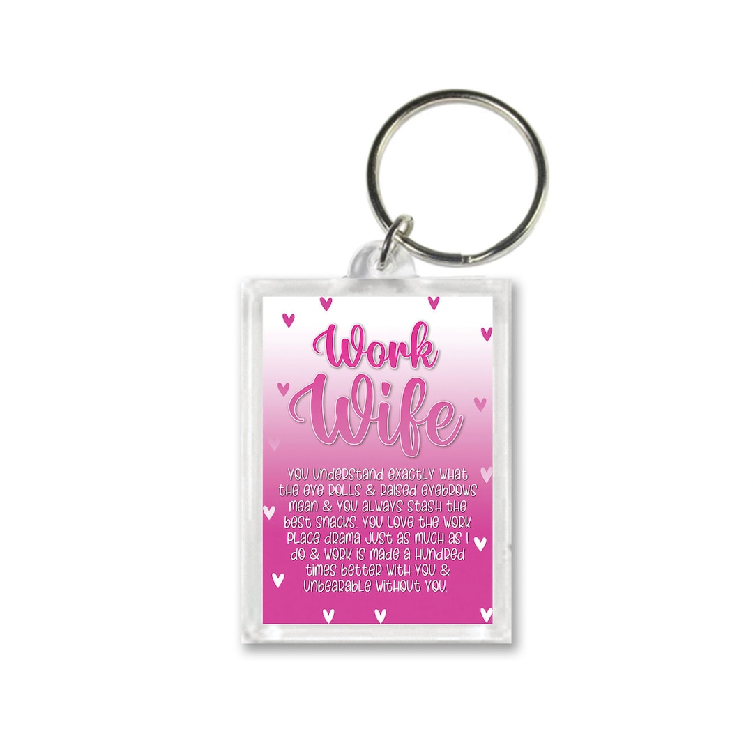 Work Wife Keyring Gift - Work Bestie Colleague - Birthday - Coworker - Funny Birthday Present ...