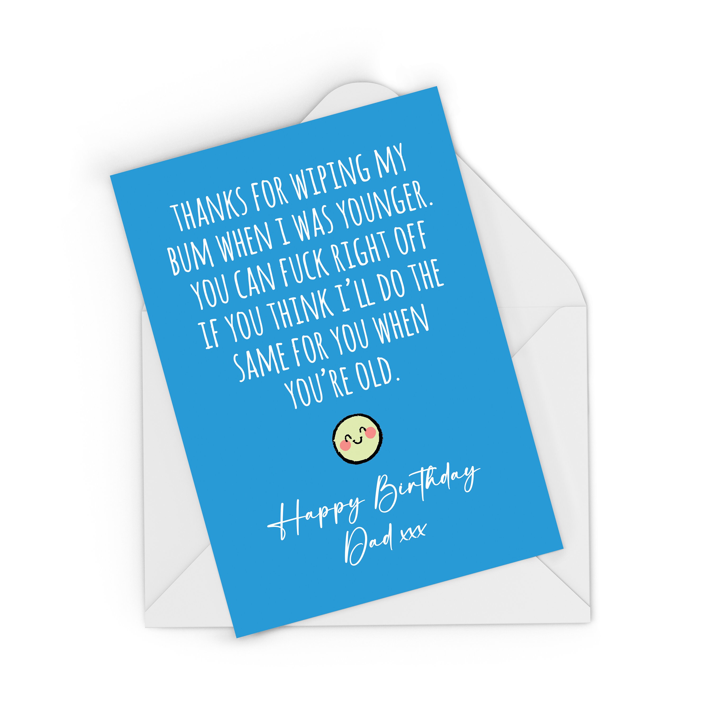 Funny Dad Happy Birthday Card Funny Rude Card for Dad Wipe - Etsy