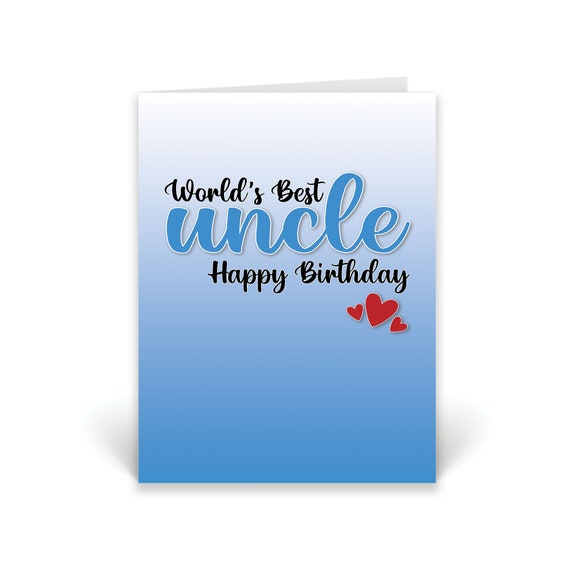 Uncle Birthday Card World's Best Uncle Happy Birthday - Etsy