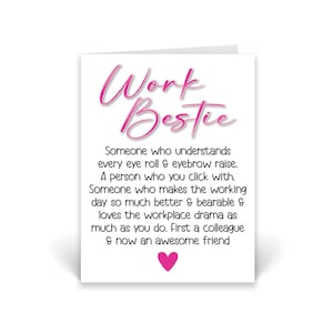 Card for Colleague - Work Bestie Card - Work Best Friends Card ...