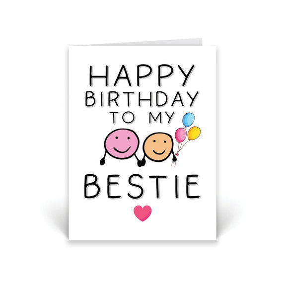 Bestie Birthday Card Happy Birthday to My Bestie Best - Etsy
