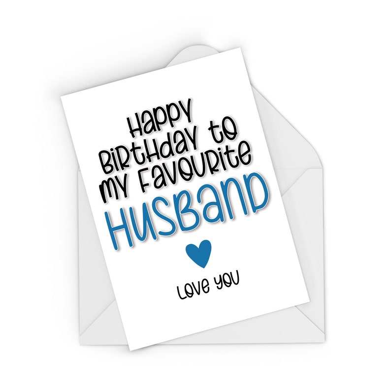 Funny Husband Birthday Card Happy Birthday to My Favourite - Etsy