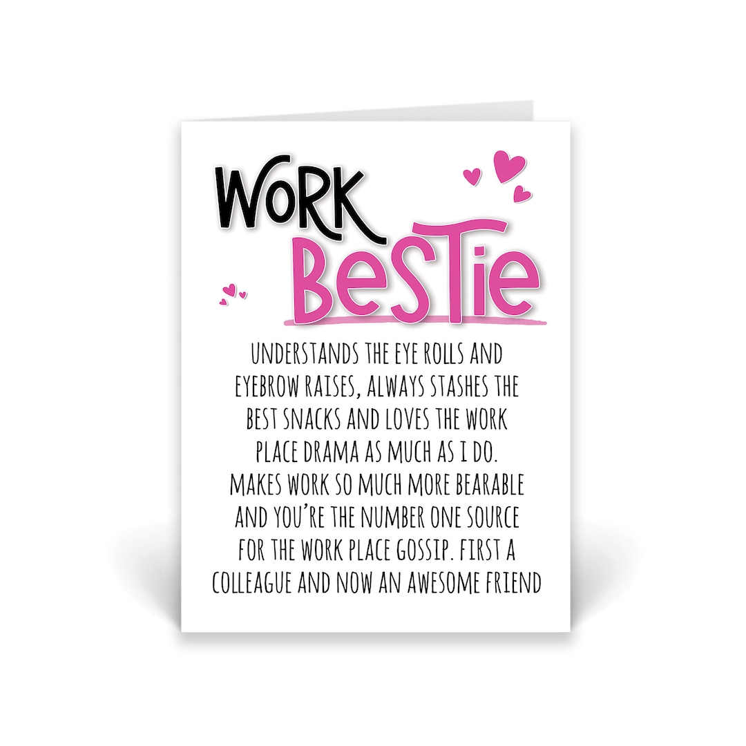 Funny Card for Work Bestie - Colleague Birthday Card - Work Office ...