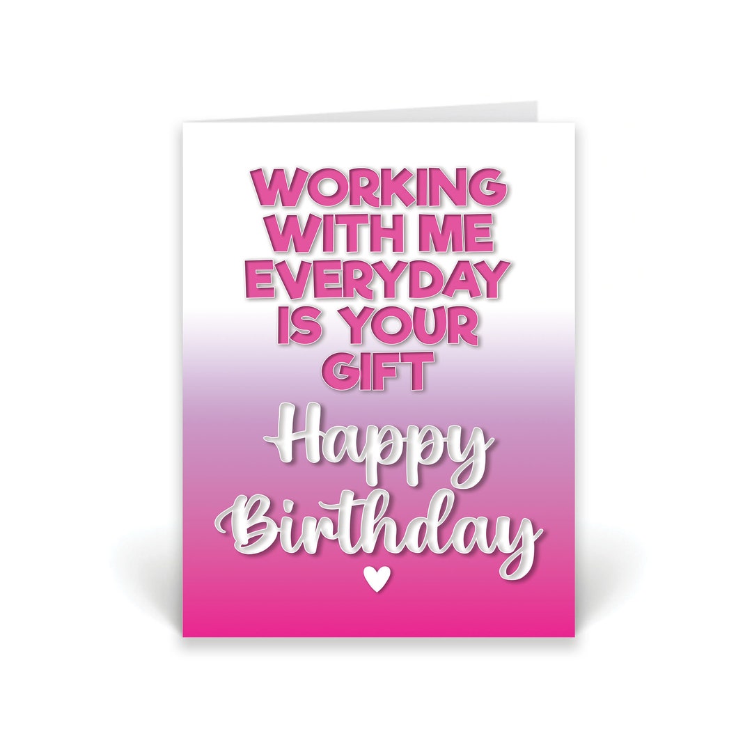 Funny Birthday Card for Work Colleague - Work Bestie Birthday Cards ...
