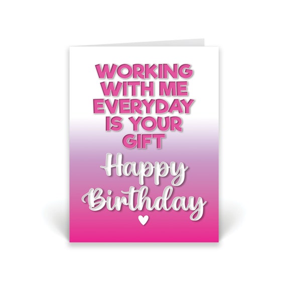 Funny Birthday Card for Work Colleague Work Bestie Birthday - Etsy