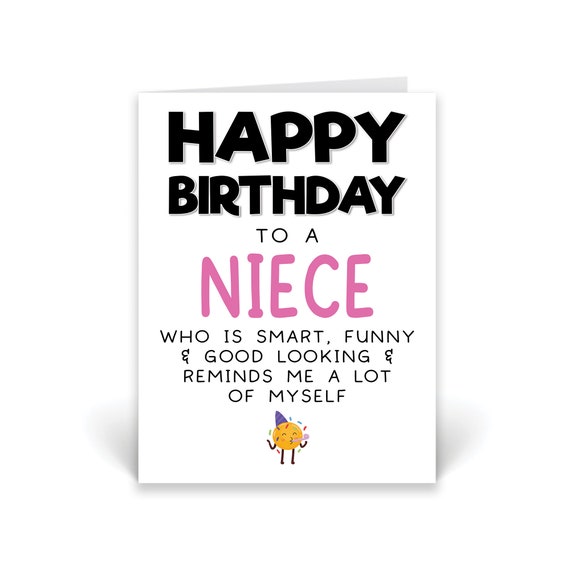 Funny Niece Birthday Card Niece Birthday Card Comedy Joke - Etsy