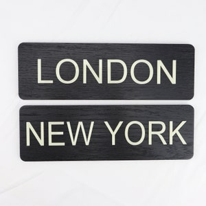 World Clock Sign With Milk White Letters, Time Zone Sign for Office ...
