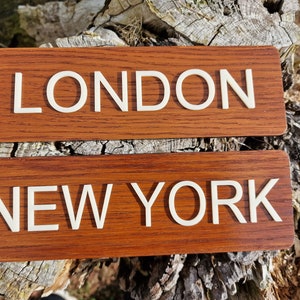 World Clock Sign With Milk White Letters, Time Zone Sign for Office ...