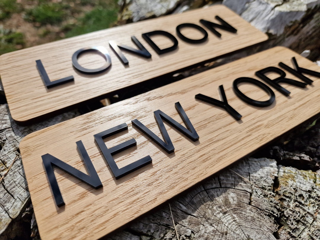 World Clock Sign With Black Letters, Time Zone Sign for Office, Custom ...