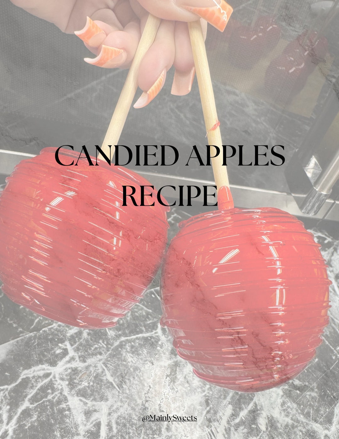 Candy Apples Recipe Card Candied Apples How to Digital Recipe Digital ...