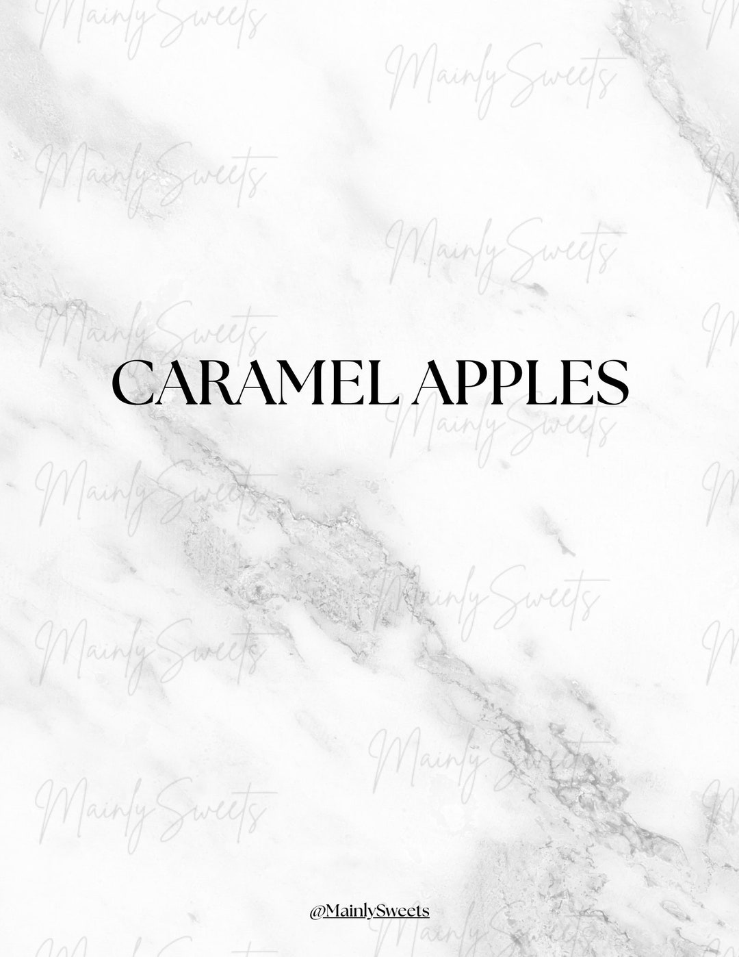 Caramel Apples Recipe Card Digital Recipe Digital Download Caramel ...