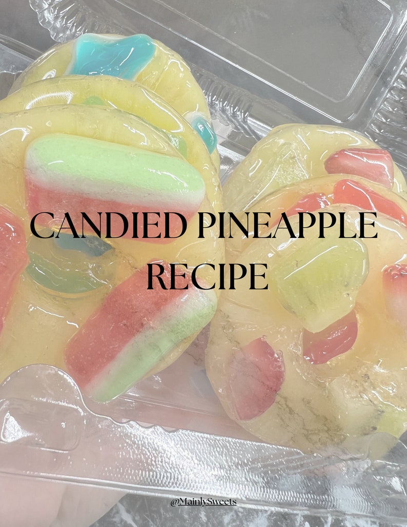 Candy Pineapple Candied Pineapple Recipe Card Digital Recipe Digital ...