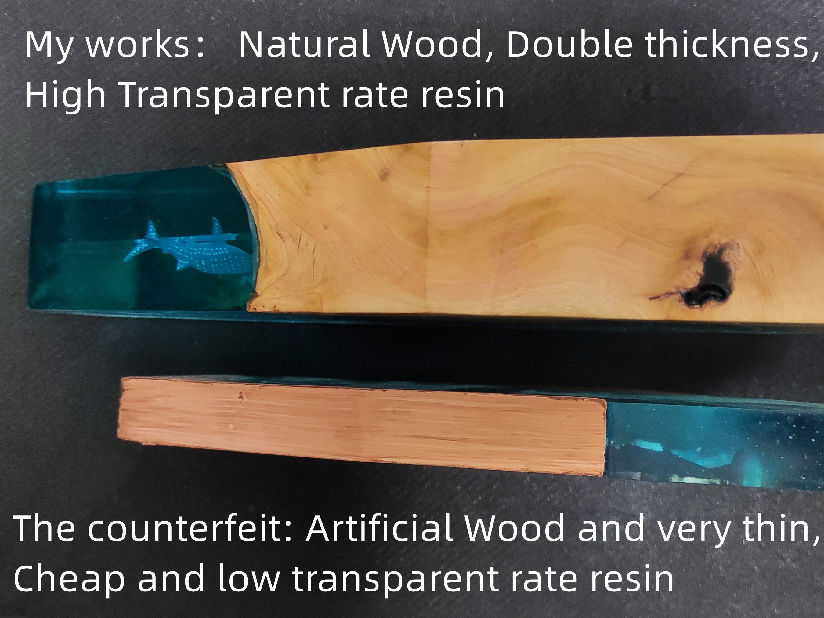 Deep Sea Resin Lamp, Dive With Whale Desk Lamp, Wood Resin Lamp, Epoxy ...