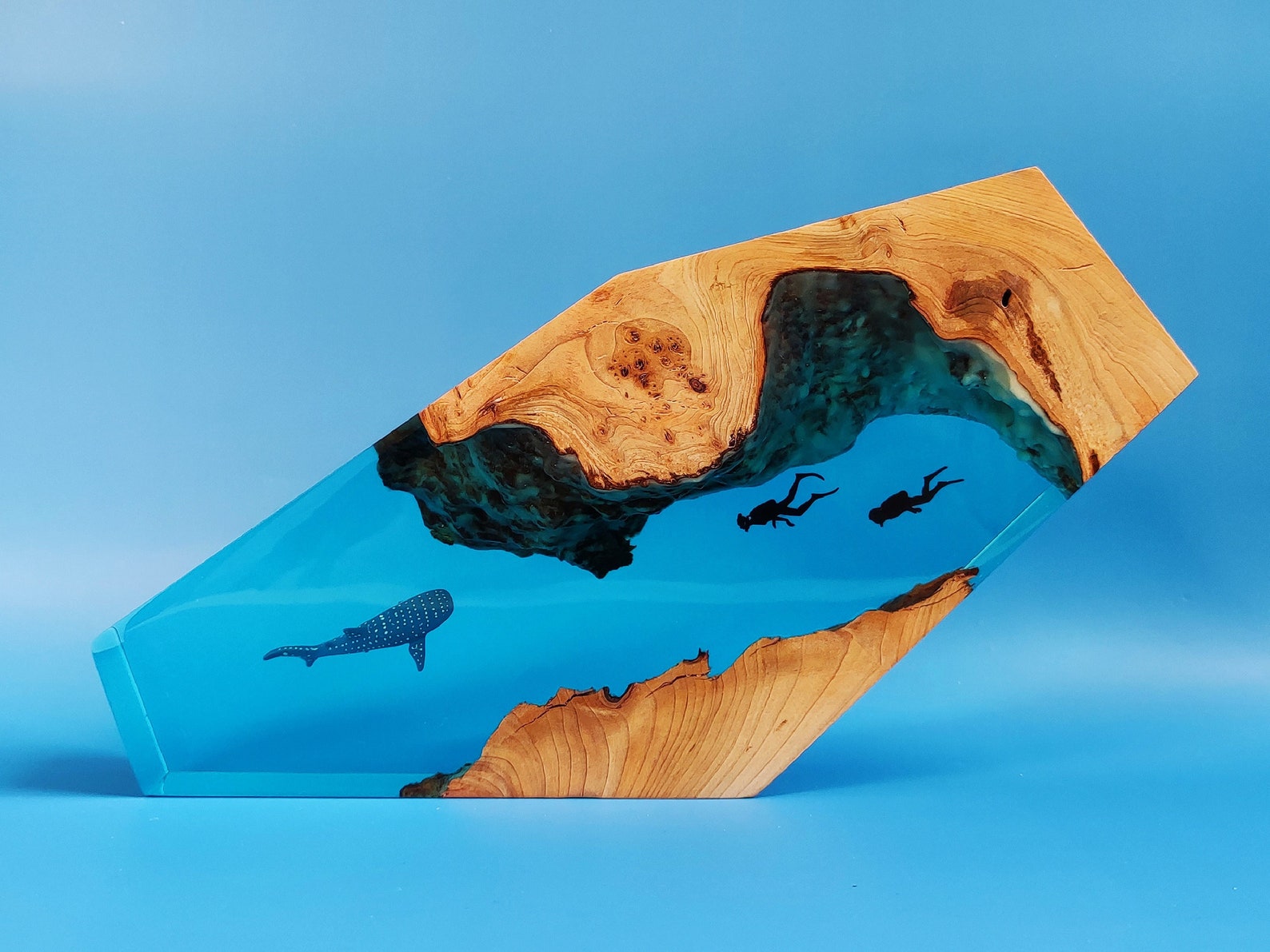Deep Sea Resin Lamp Dive With Whale Desk Lamp Wood Resin - Etsy