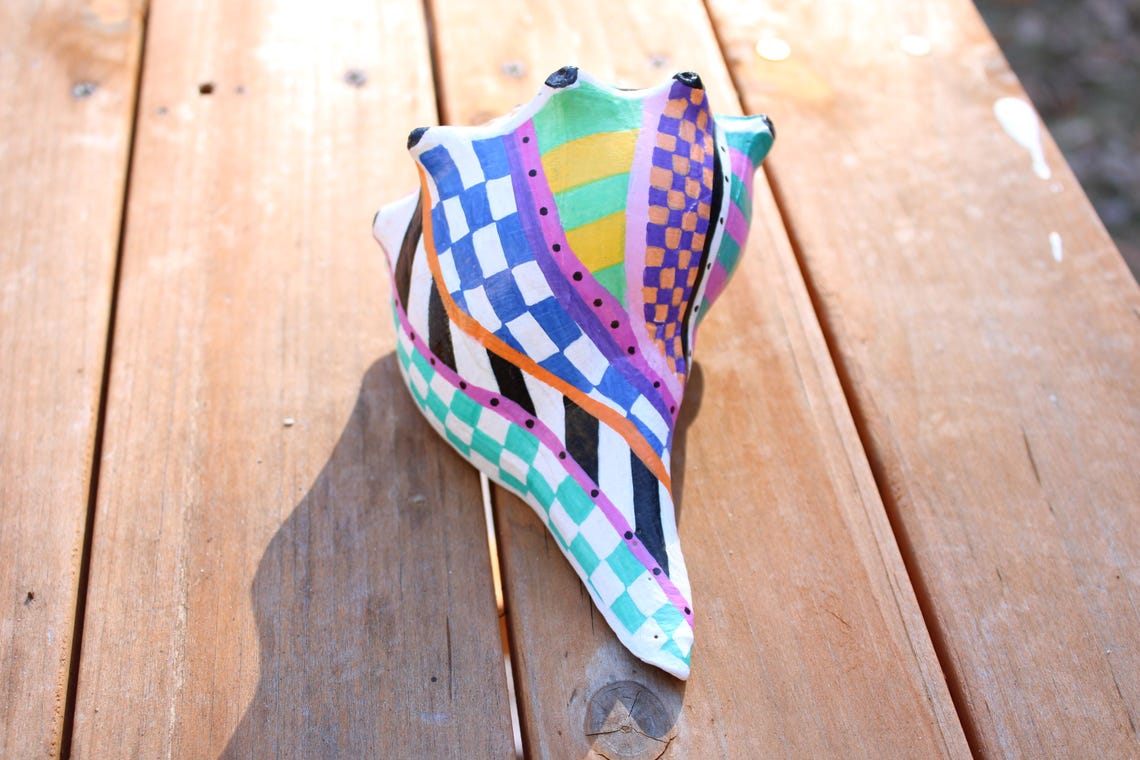 Decorative Conch Shell Hand Painted - Etsy