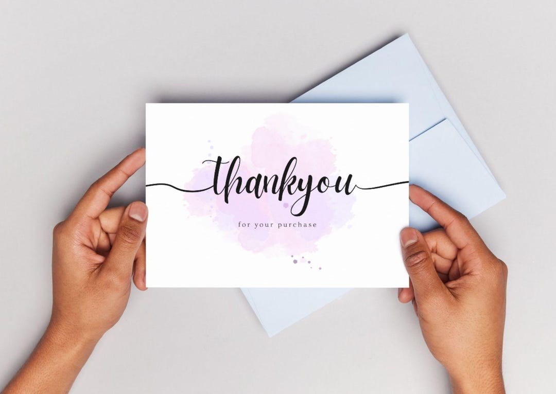 Thank You for Your Purchase Card A6 | Printable Thank You Card ...