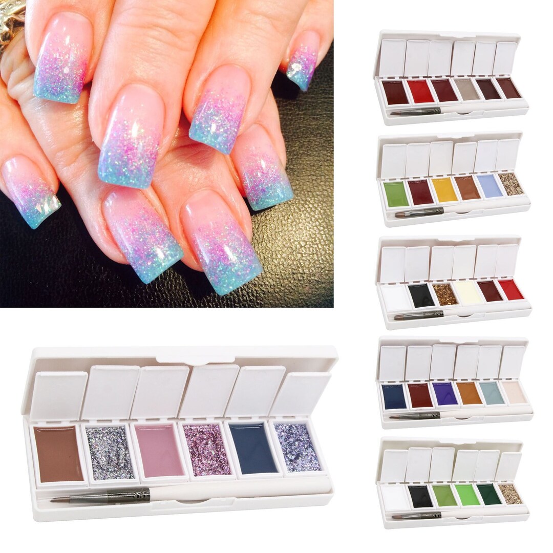 BURIBURI 6 in 1 Gel Nails Palette UV Gels With Brush in - Etsy