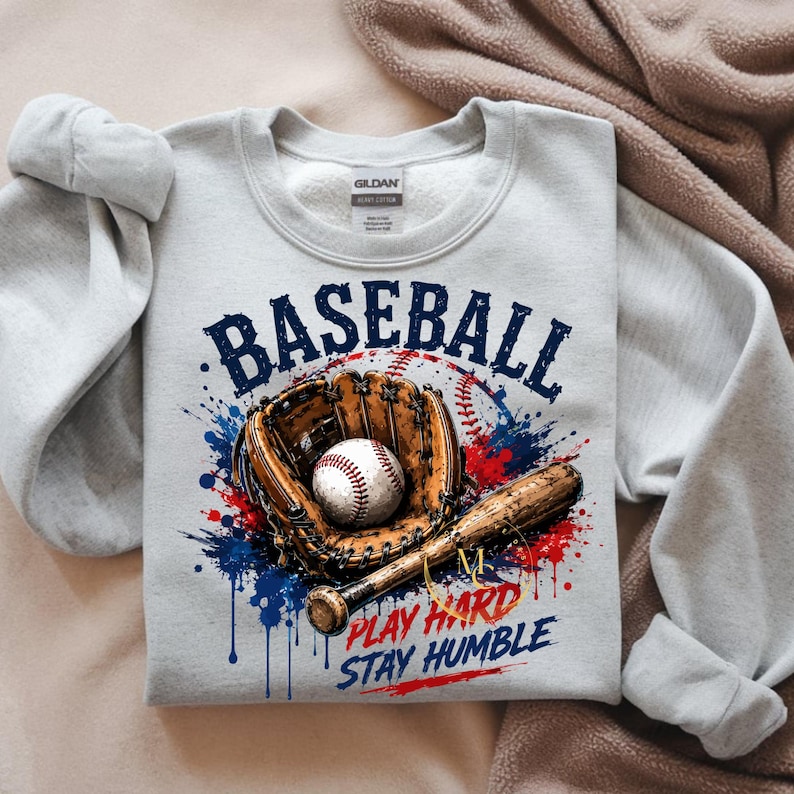 Baseball PNG SVG Design, Play Hard Stay Humble Sublimation, Baseball ...