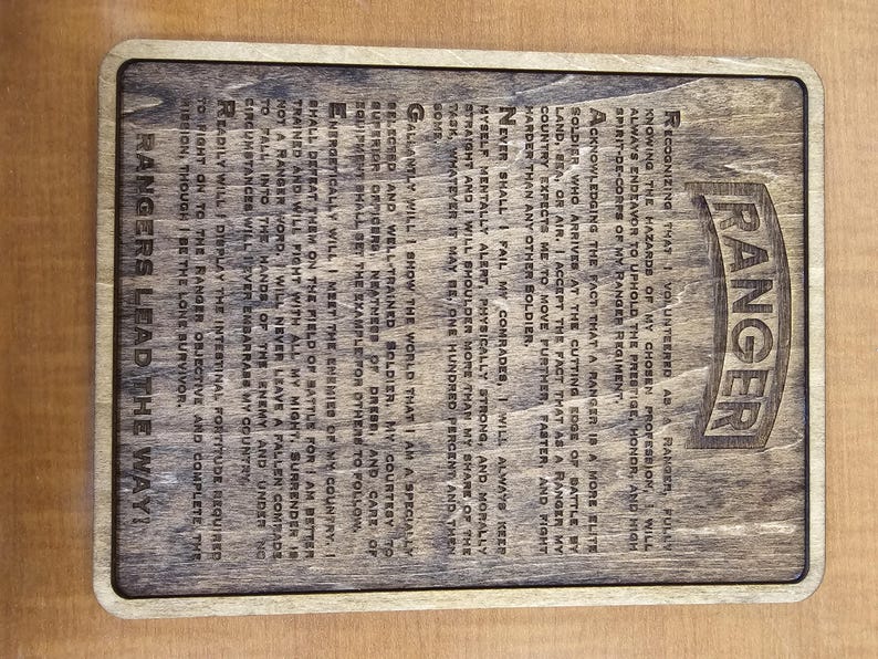 Wooden Ranger Creed Plaque - Etsy
