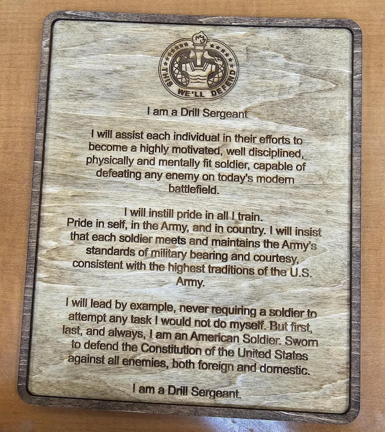 Drill SGT Creed Plaque - Etsy