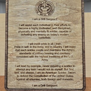Drill SGT Creed Plaque - Etsy