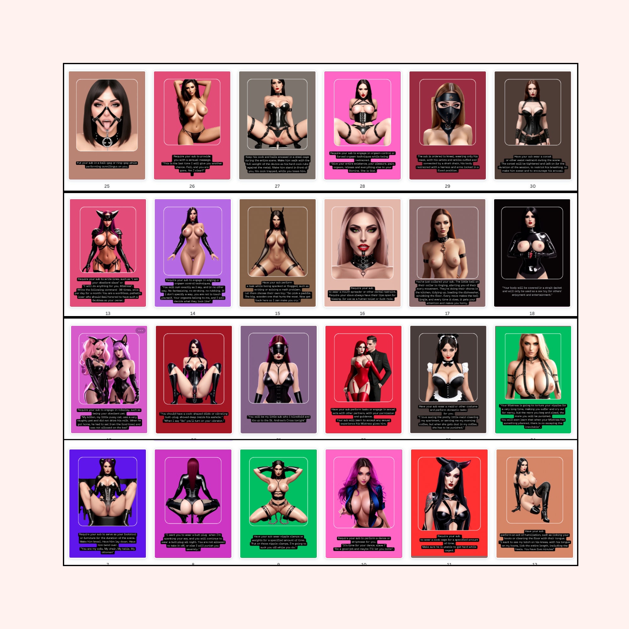 Femdom Card Game With Humiliating Tasks for Slaves Onlyfans - Etsy Finland