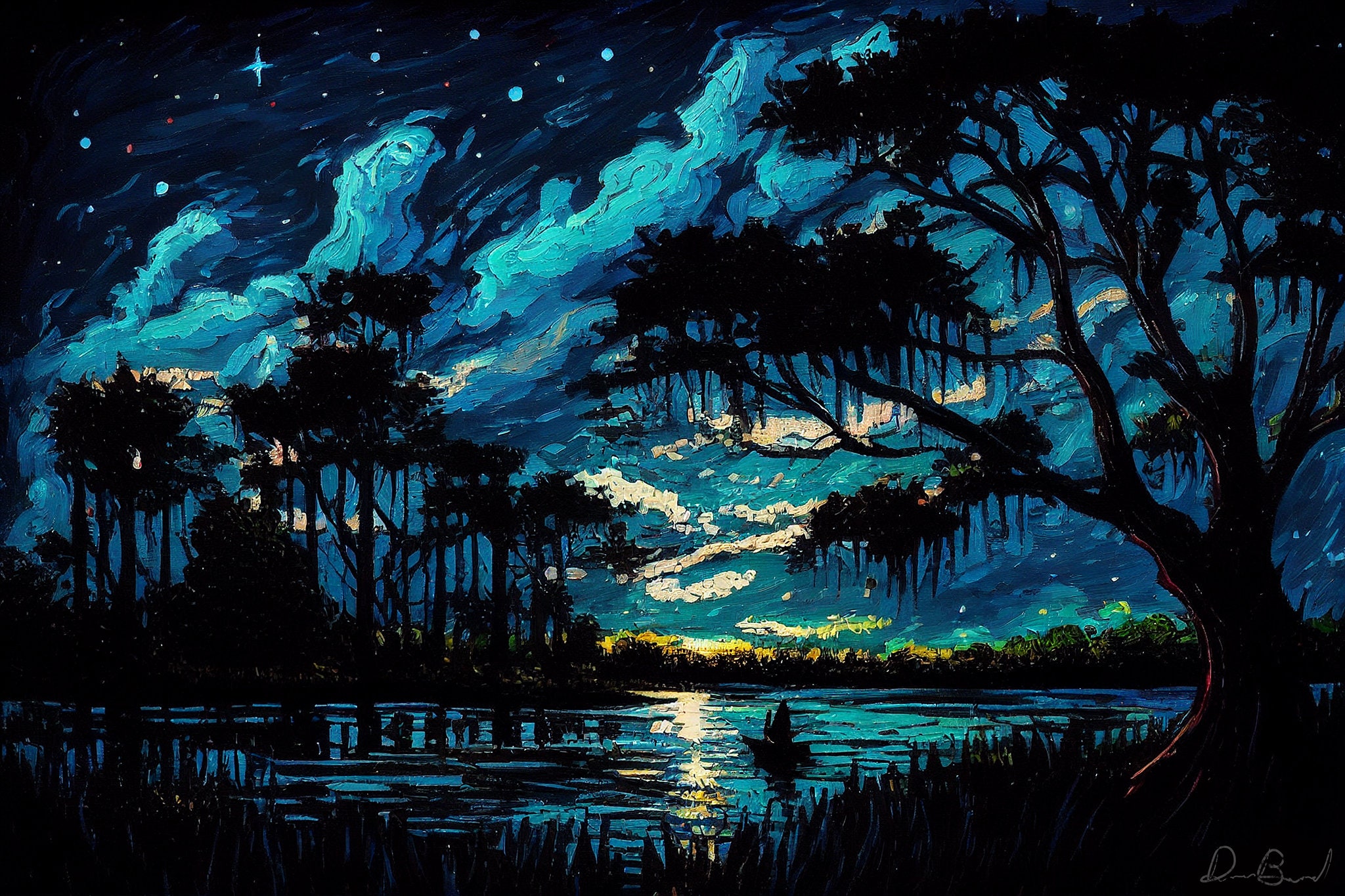 Louisiana Bayou Night