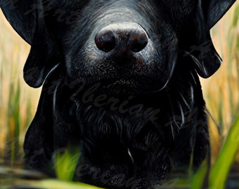 Black Lab Hunting Painting - Etsy