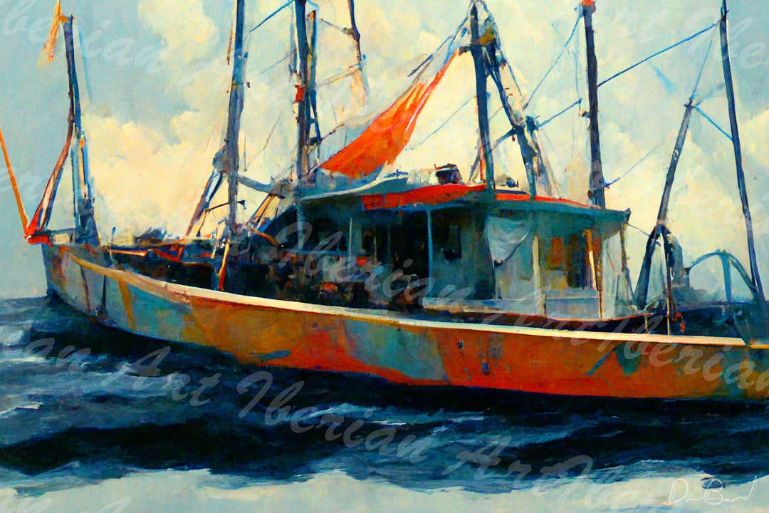 New Orleans Fishing Boat, Shrimp Boat, Louisiana Painting, Fishing ...