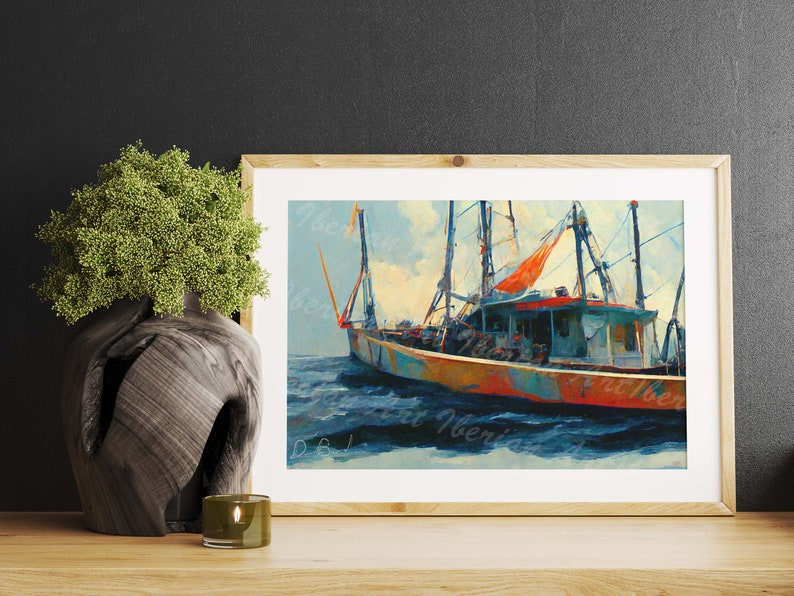 New Orleans Fishing Boat, Shrimp Boat, Louisiana Painting, Fishing ...