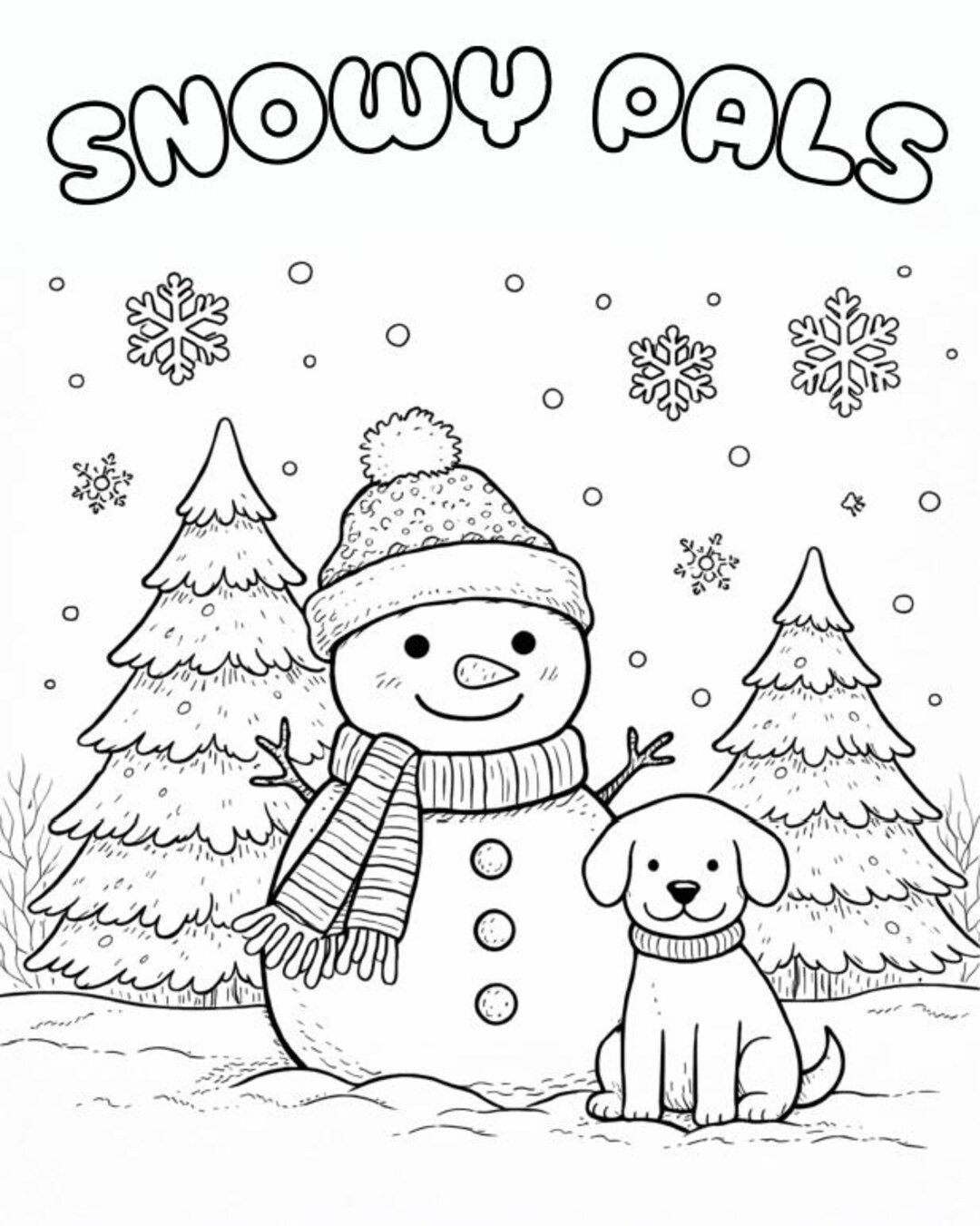 Snowy Landscape Coloring Pages, Winter Wonderland Activity (PDF ...