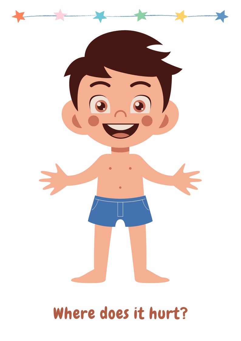 Where Does It Hurt Visual Kid Friendly Aid Point and Learn - Etsy