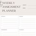 Digital Weekly Assignment Planner - Etsy
