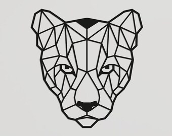 Geometric Puma Head - Etsy