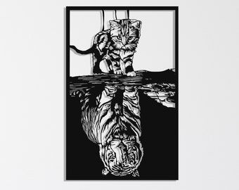 Kitten Reflection Tiger - Etsy